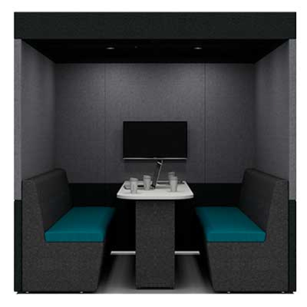 Six Person Work Booth 2000mm Deep with Roof