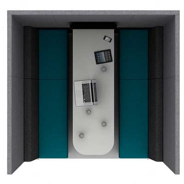 Six Person Work Booth 2000mm Deep with Roof