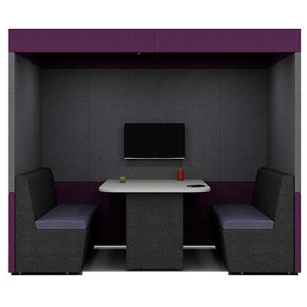 Four Person Work Booth 2500mm Wide with Roof