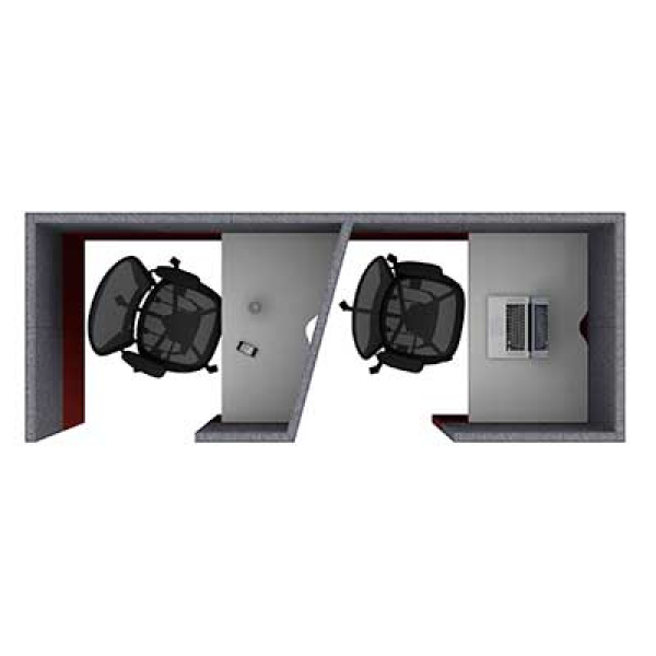 Two Person Side by Side Geometric Work Booth