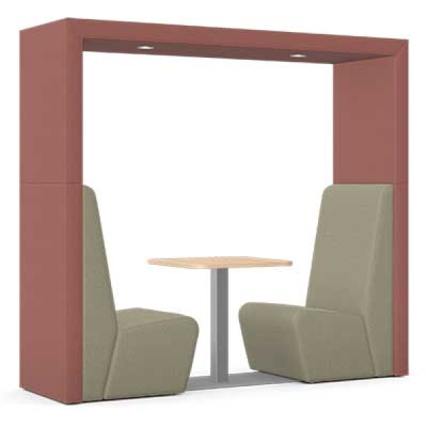 Anex 2 Person Open Work Booth with Plateau Roof