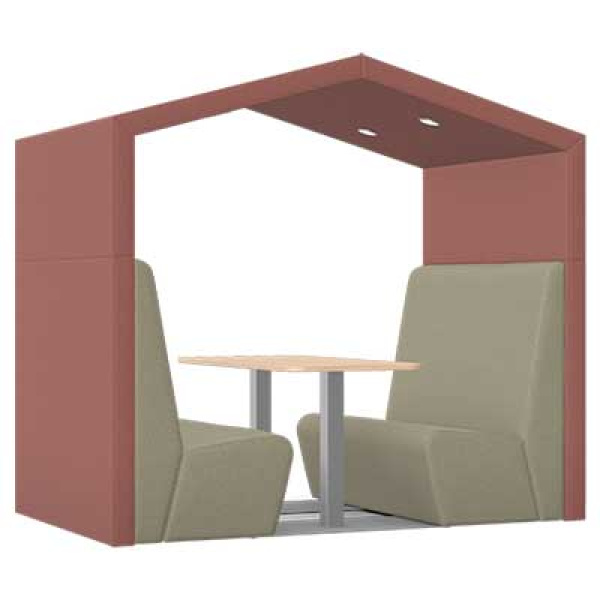 Anex 4 Person Open Work Booth with Pitched Roof