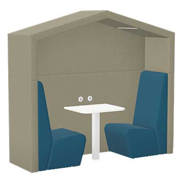 Anex 2 Person Alcove Work Booth with Pitched Roof