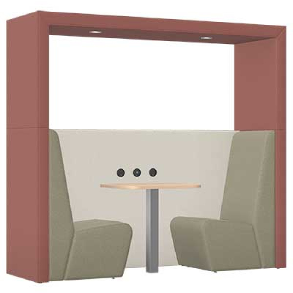 Anex 2 Person Part Open Work Booth with Plateau Roof
