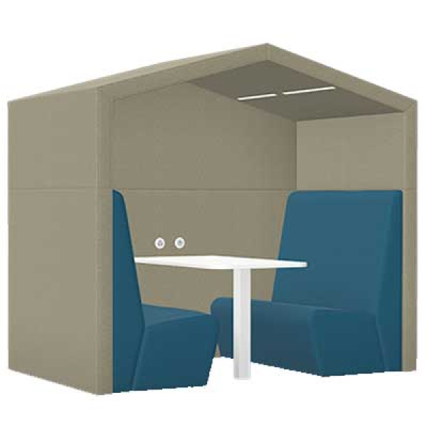 Anex 4 Person Alcove Work Booth with Pitched Roof