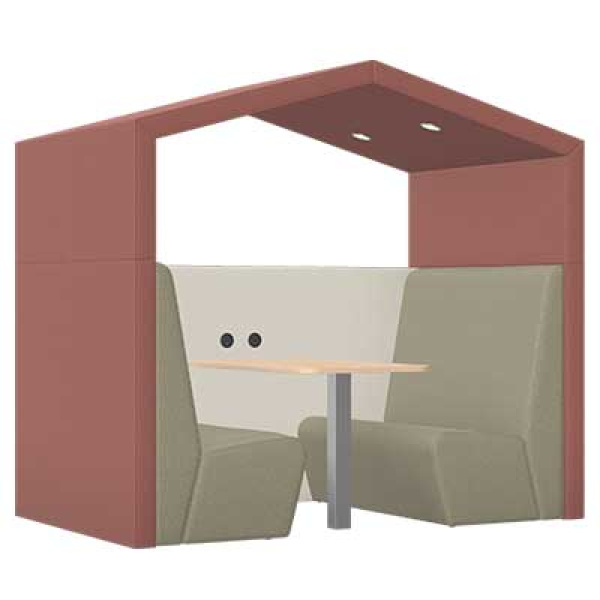 Anex 4 Person Part Open Work Booth with Pitched Roof