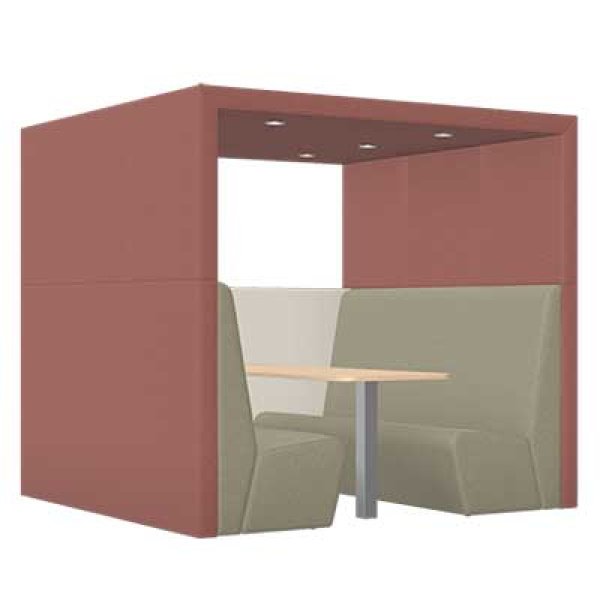 Anex 6 Person Part Open Work Booth with Plateau Roof